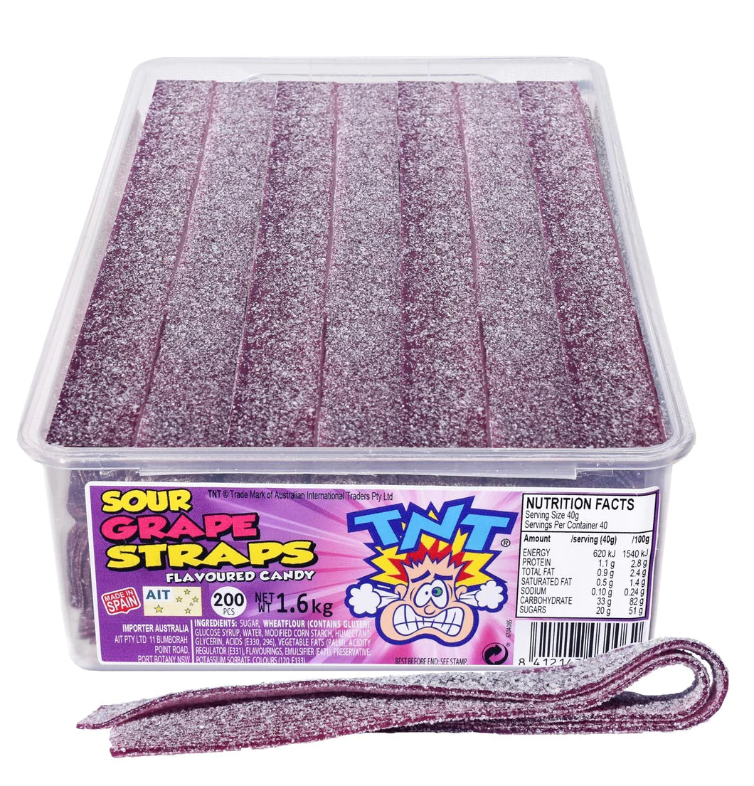 TNT Grape Sour Straps – GG's Candy Land